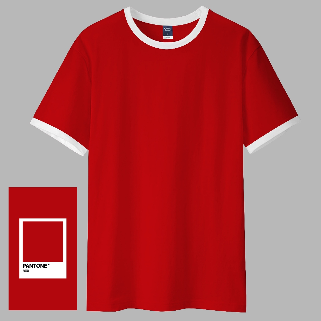 Jual KAOS RINGER TEE - RED WHITE ( KAOS POLOS RINGER TEE - COMBED 30S ...