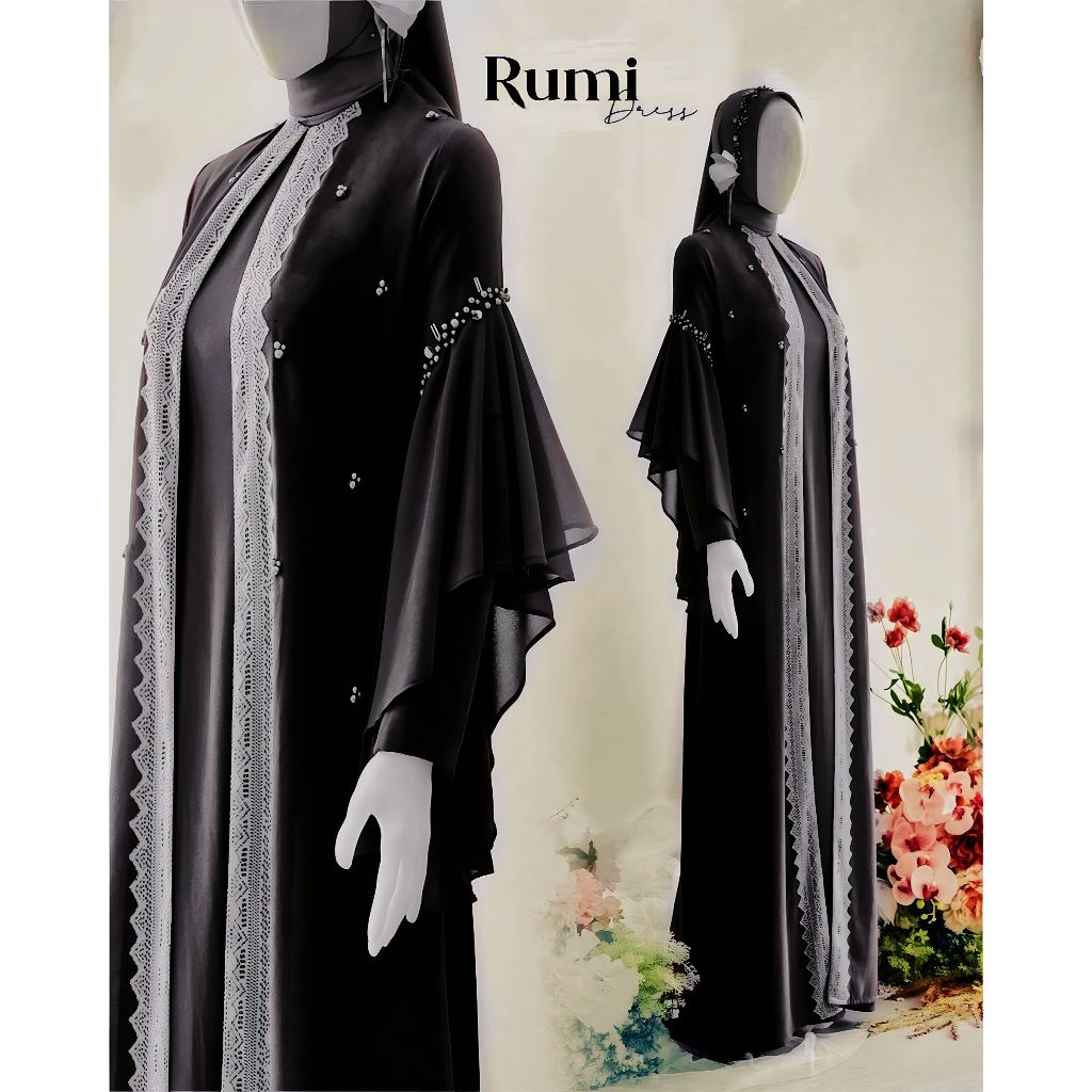 Jual Abaya Rumi Dress Lebaran Model Renda Terbaru 2025 | Shopee Indonesia