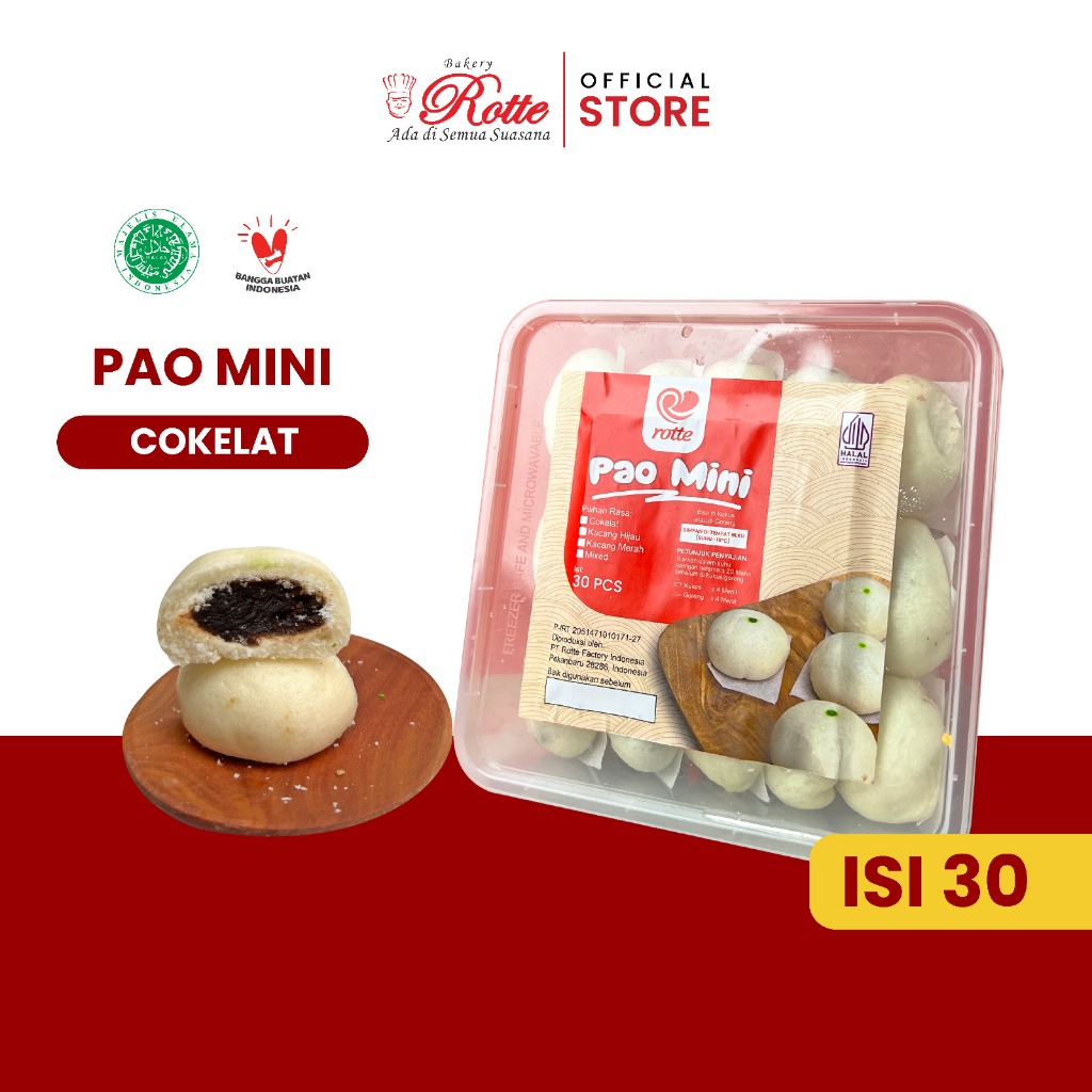 Jual Pao Mini Frozen Rasa Coklat Rotte Bakery Pekanbaru Isi 30 Pcs ...