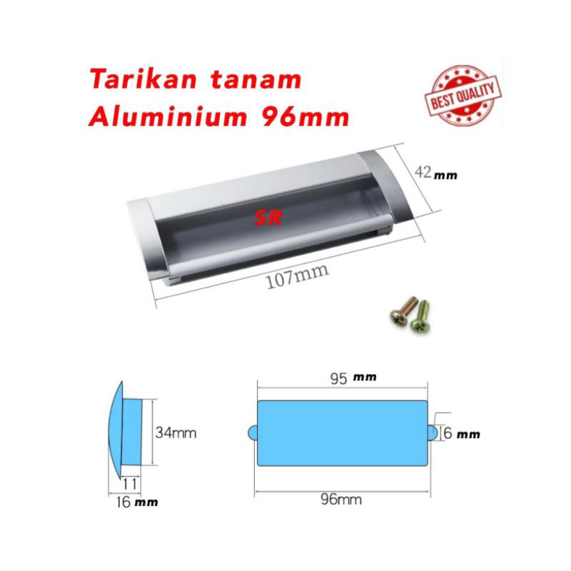 Jual Tarikan/ Handle Tanam 96 mm Alumunium | Shopee Indonesia