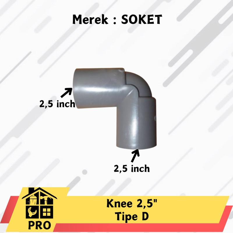 Jual Knee 2,5 inch [Merk SOKET] Knie Keni Elbow PVC 21/2" 2.5" | Shopee ...