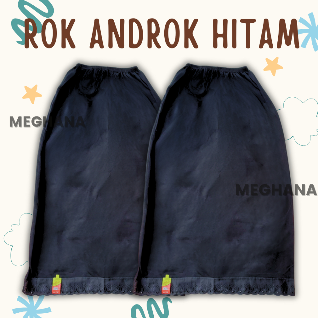 Jual ROK ANDROK HITAM DALEMAN ROK PANJANG / MEKSI WARNA HITAM WANITA ...