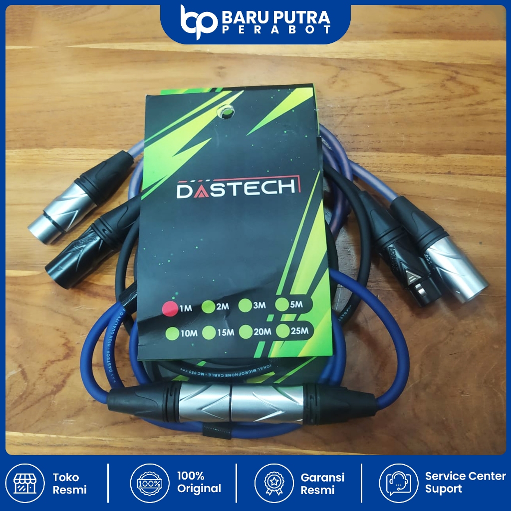 Jual Kabel Mic Audio DASTECH XLR Canon Male to Canon Female 1 Meter ...