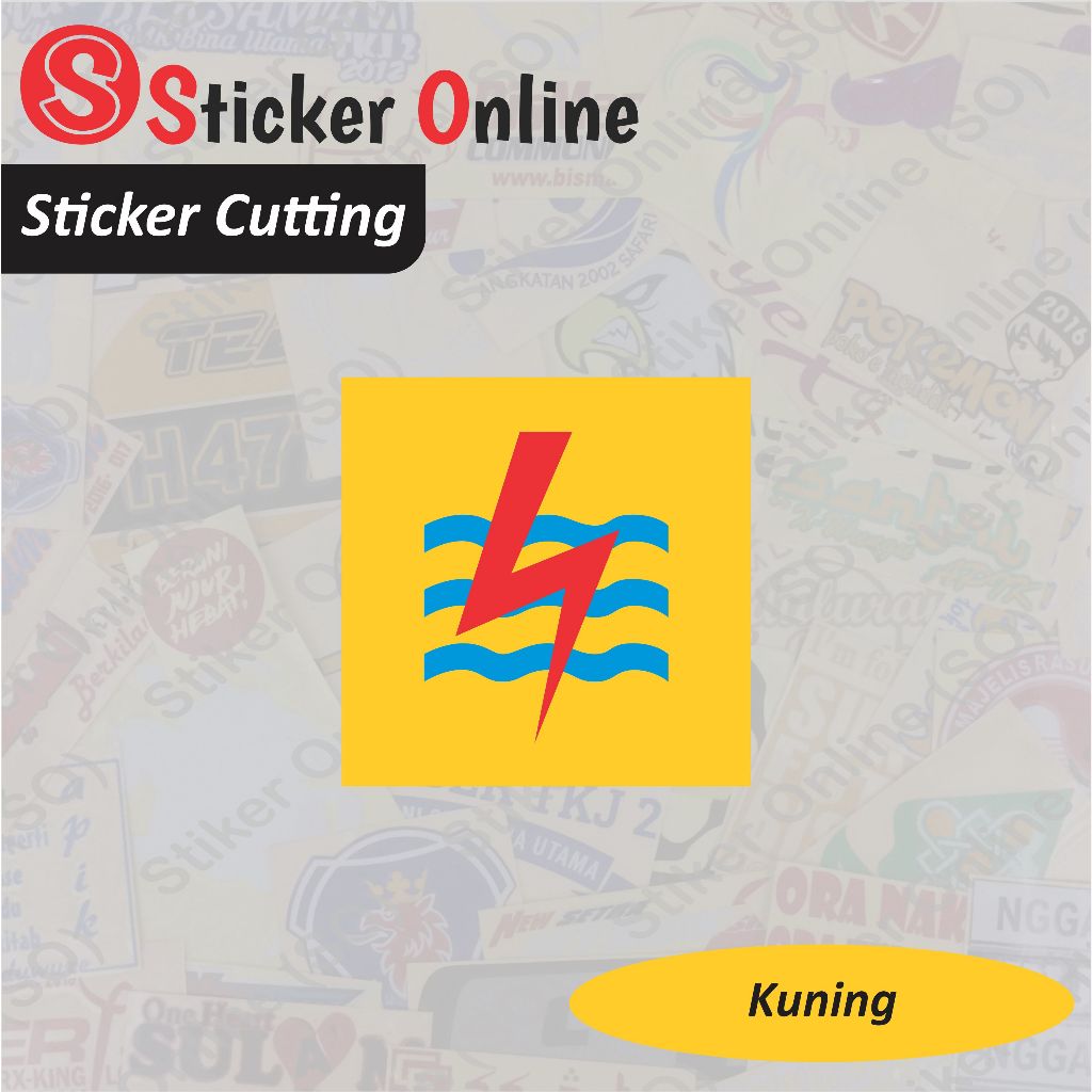 Jual Stiker Logo PLN | Sticker Cutting Logo PLN Helm Motor Mobil ...