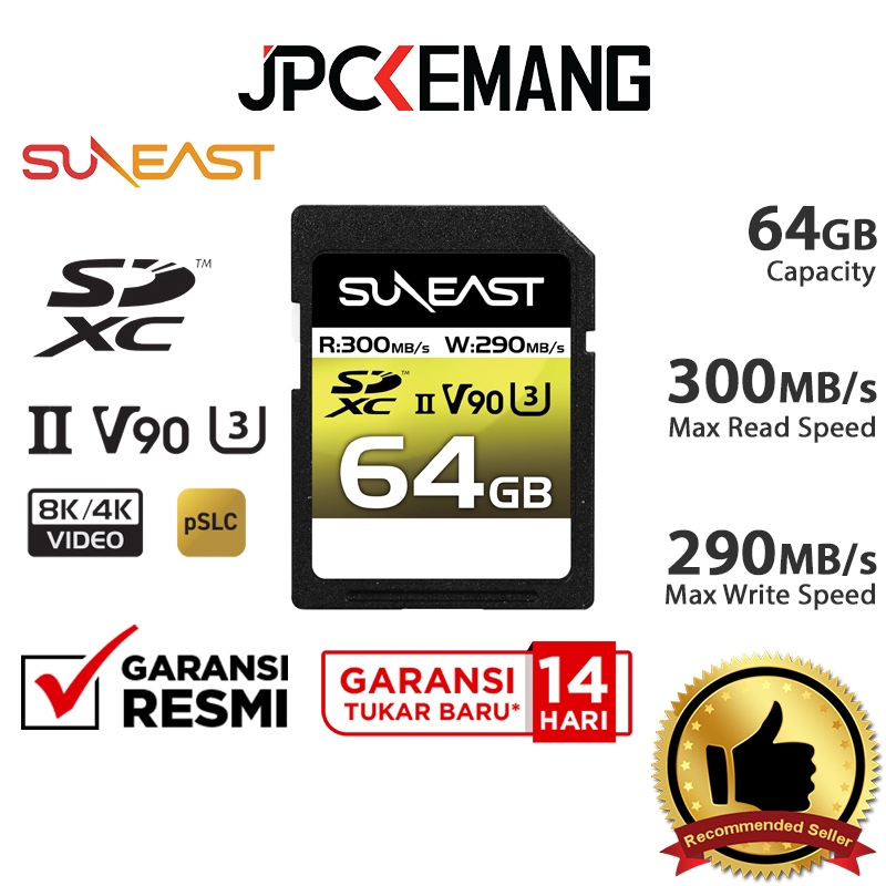 Jual Suneast SDXC 64GB 300MB/s UHS-II V90 U3 Ultimate Pro Suneast Memory Card SDHC 64 GB SE ...