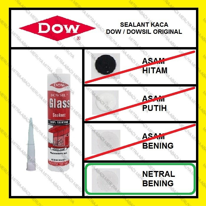 Jual Lem Kaca Aquarium Dow Corning NETRAL Clear Bening Lem Silicone ...