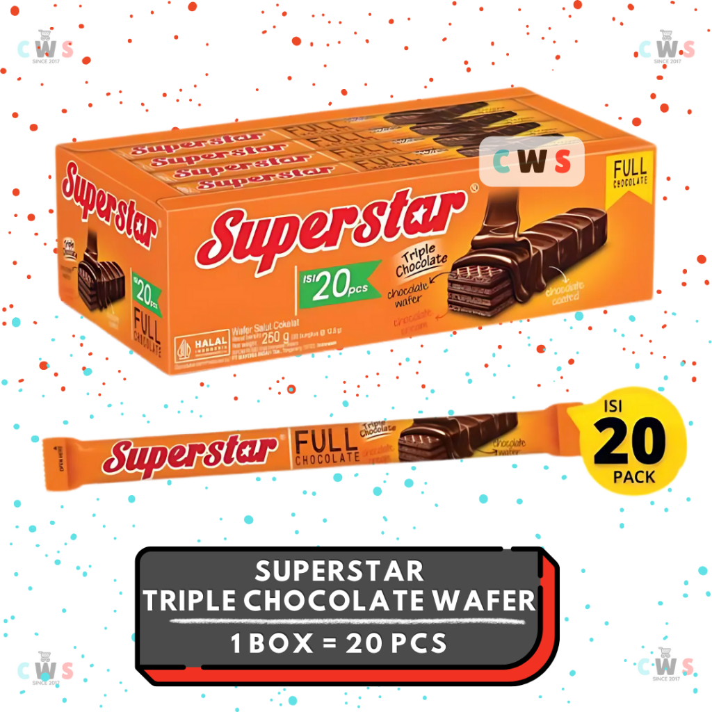 Jual SUPERSTAR Triple Chocolate Wafer Coklat - 1 Box / 20 Pcs | Shopee ...