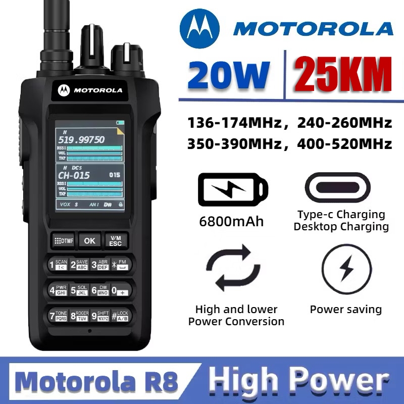 Jual HT Walkie Talkie Radio Original Motorola R8 Handy Talky Walky FM radio pita ganda Long ...