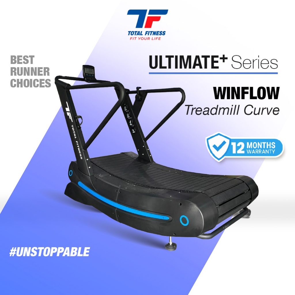 Jual TOTAL FITNESS Big Treadmill Manual Curve Alat Olahraga Cardio ...