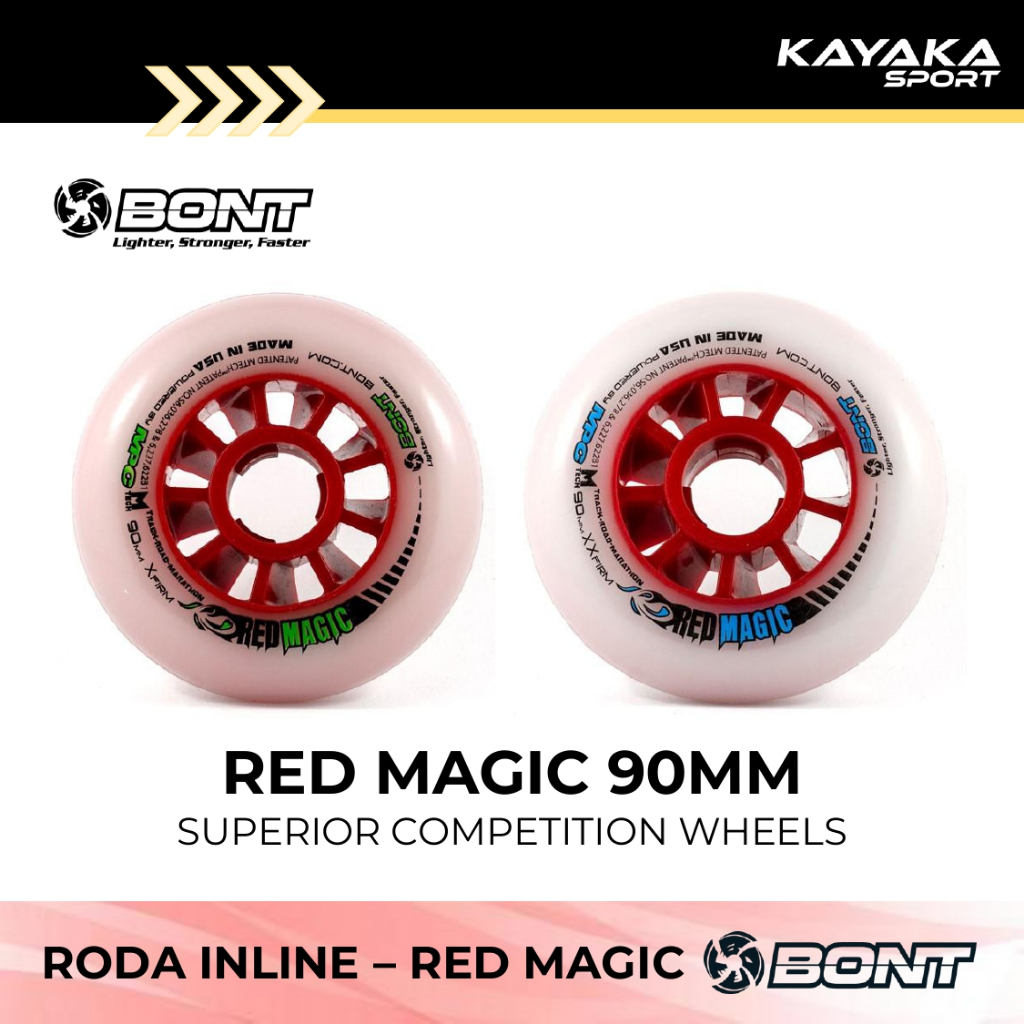 Jual BONT Inline Skate Wheel Sepatu Roda Speed - RED MAGIC RM 90mm ...