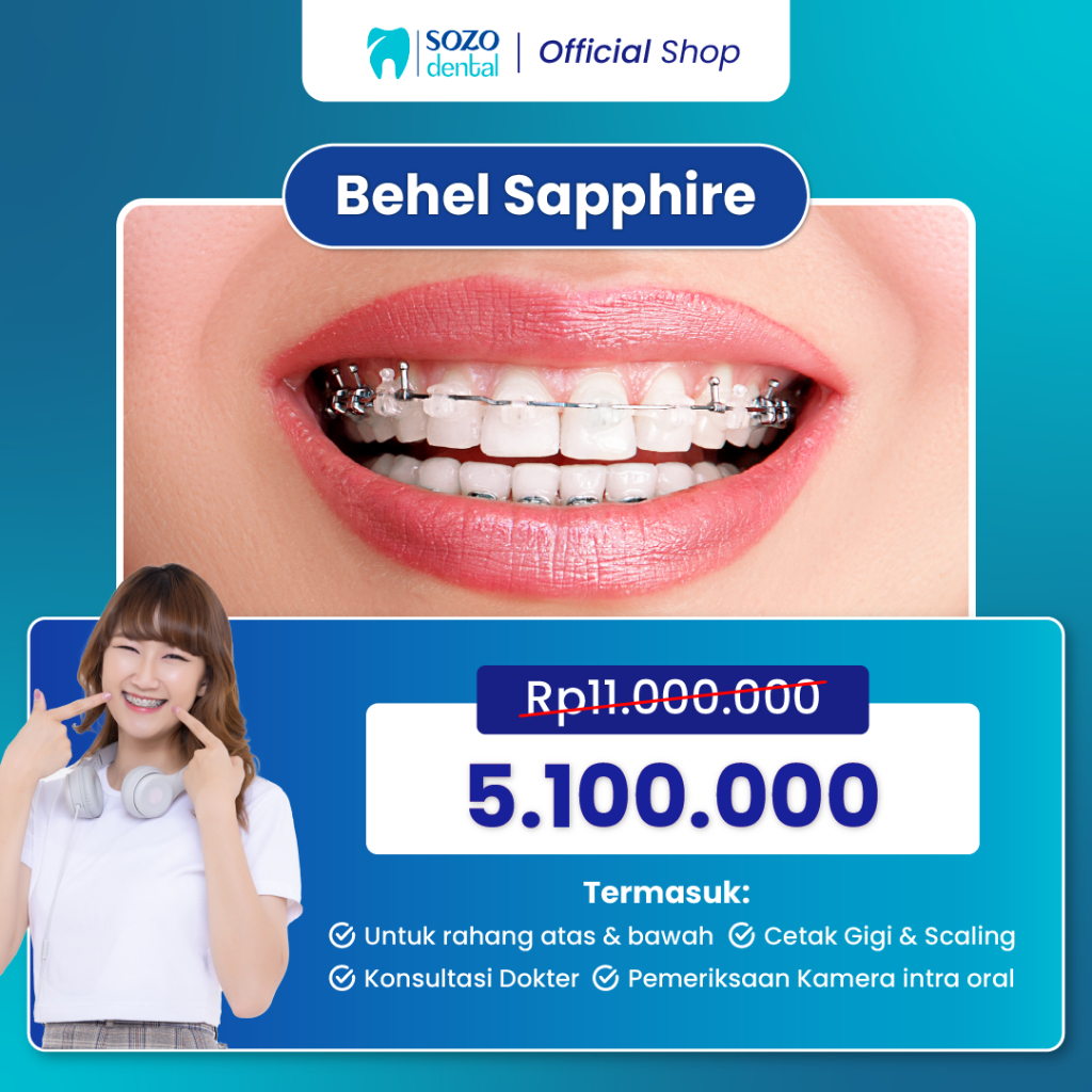 Jual Behel Bening Estetik Sapphire (Rahang Atas dan Bawah) + Basic ...