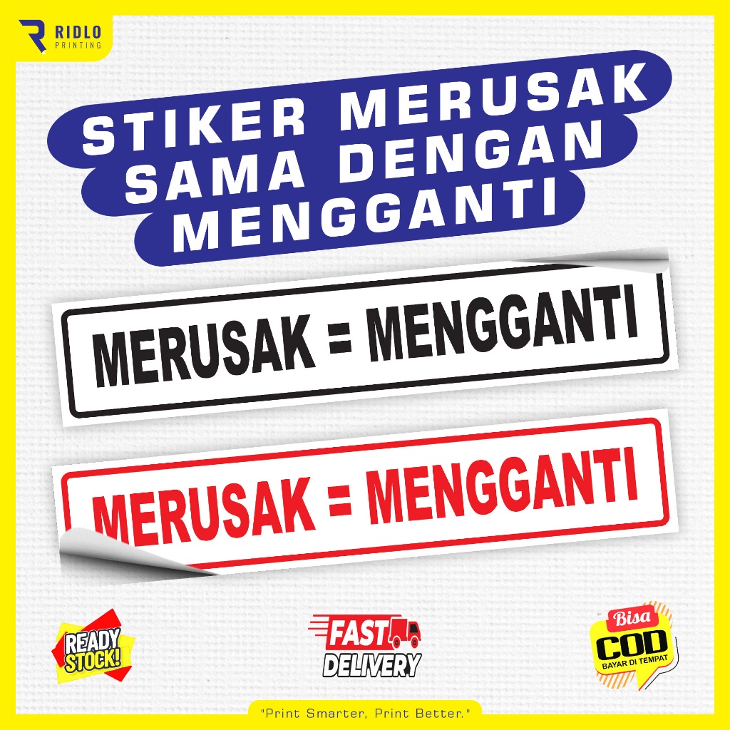 Jual STIKER MERUSAK MENGGANTI | STIKER PERINGATAN | STIKER VYNIL ANTI ...