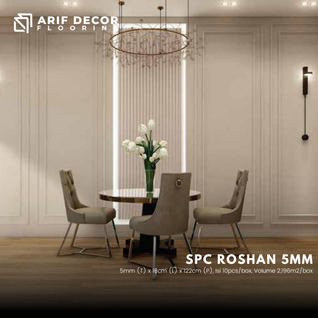 Jual SPC ROSHAN Tebal 5mm motif wood - spc flooring klik korea | Shopee ...
