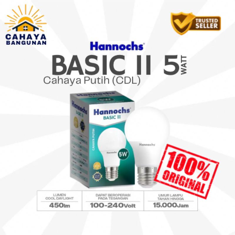 Jual Bohlam LED BULB Hannochs Basic II 5W (Cahaya Putih) | Shopee Indonesia