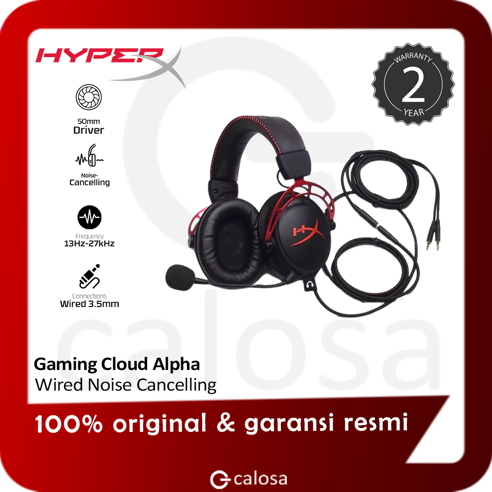 Jual HyperX Headset Gaming Cloud Alpha Wired Noise Cancelling Stereo ...