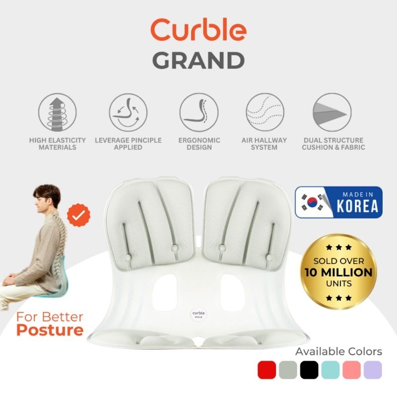 Jual Curble Chair Grand grey - kursi penopang badan made in korea ...
