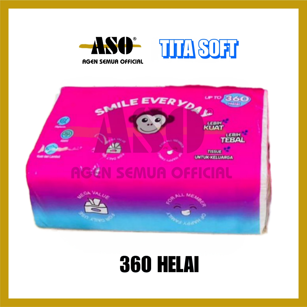 Jual Tisu Tissue TITA SOFT facial Tissue 360 helai 180 sheet PROMO ...