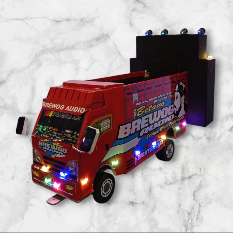 Jual Miniatur truk sound horeg brewog audio mainan anak viral | Shopee Indonesia
