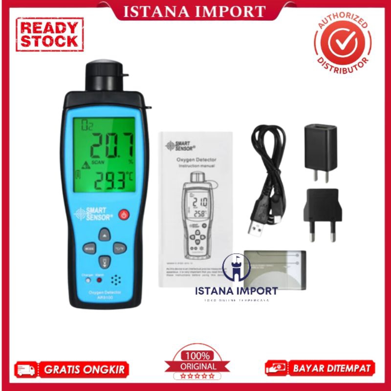 Jual Oxygen Tester Smart Sensor Ar8100 Detector O2 Analyzer Ar 8100