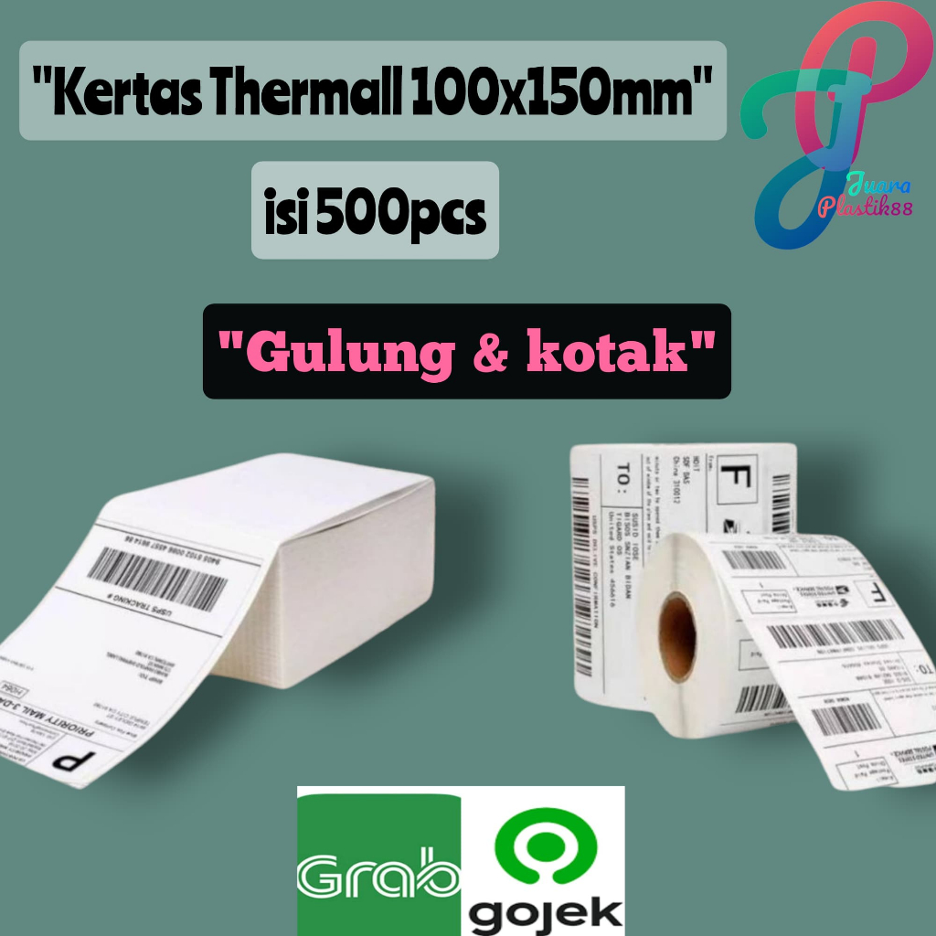 Jual kertas label barcode 100x150mm sticker printer Thermal isi 500pcs | Shopee Indonesia