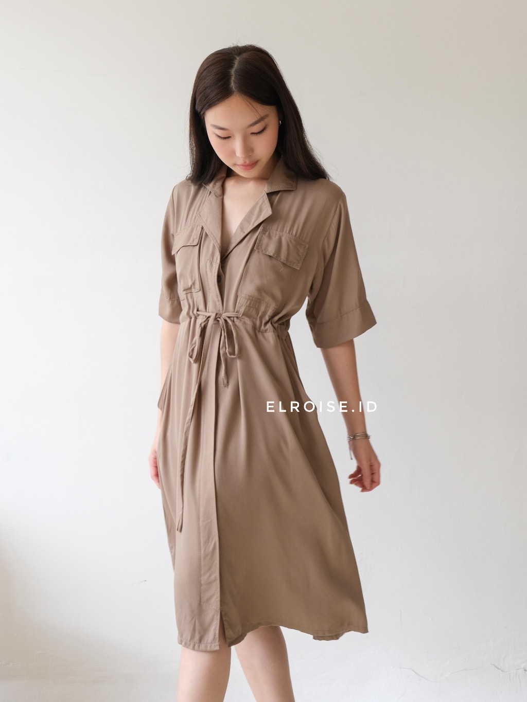 Jual Dalmi Pocket Dress / Midi Casual Dress Wanita | Shopee Indonesia