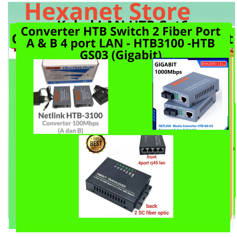 Jual Converter HTB3100 Converter HTB GS-03 Gigabit Converter Switch HTB ...