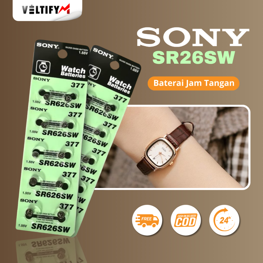 Jual Baterai Sony SR626 Murah 377 SR626SW Silver Oxide Battery 1.55V ...