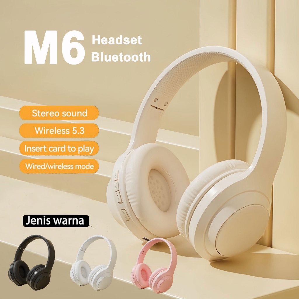 Jual M6 Headphone Bluetooth Dual HIFI Bass Wireless Gaming Headset With ...