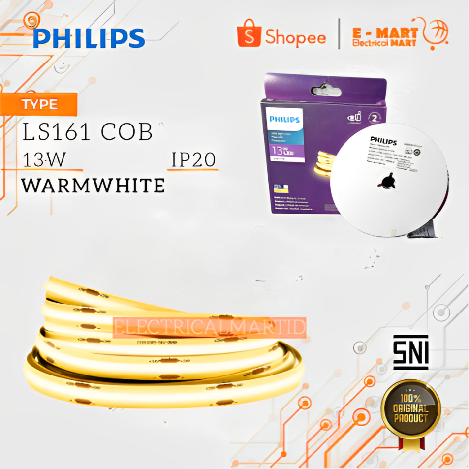 Jual Lampu Philips LED Strip LS161 COB 13W 3000K 5M 24V Kuning | Shopee ...