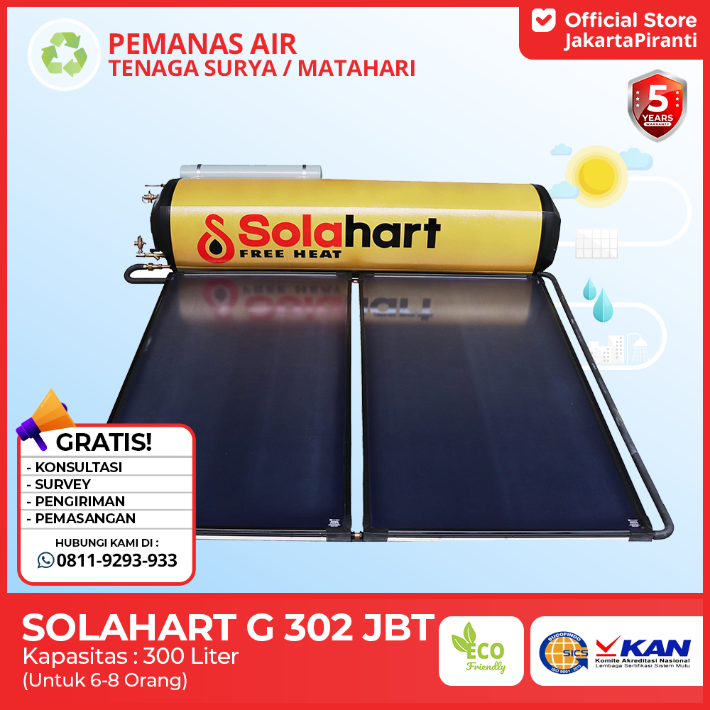 Jual Pemanas Air Tenaga Surya Solahart Solar Water Heater 302 Free Heat ...