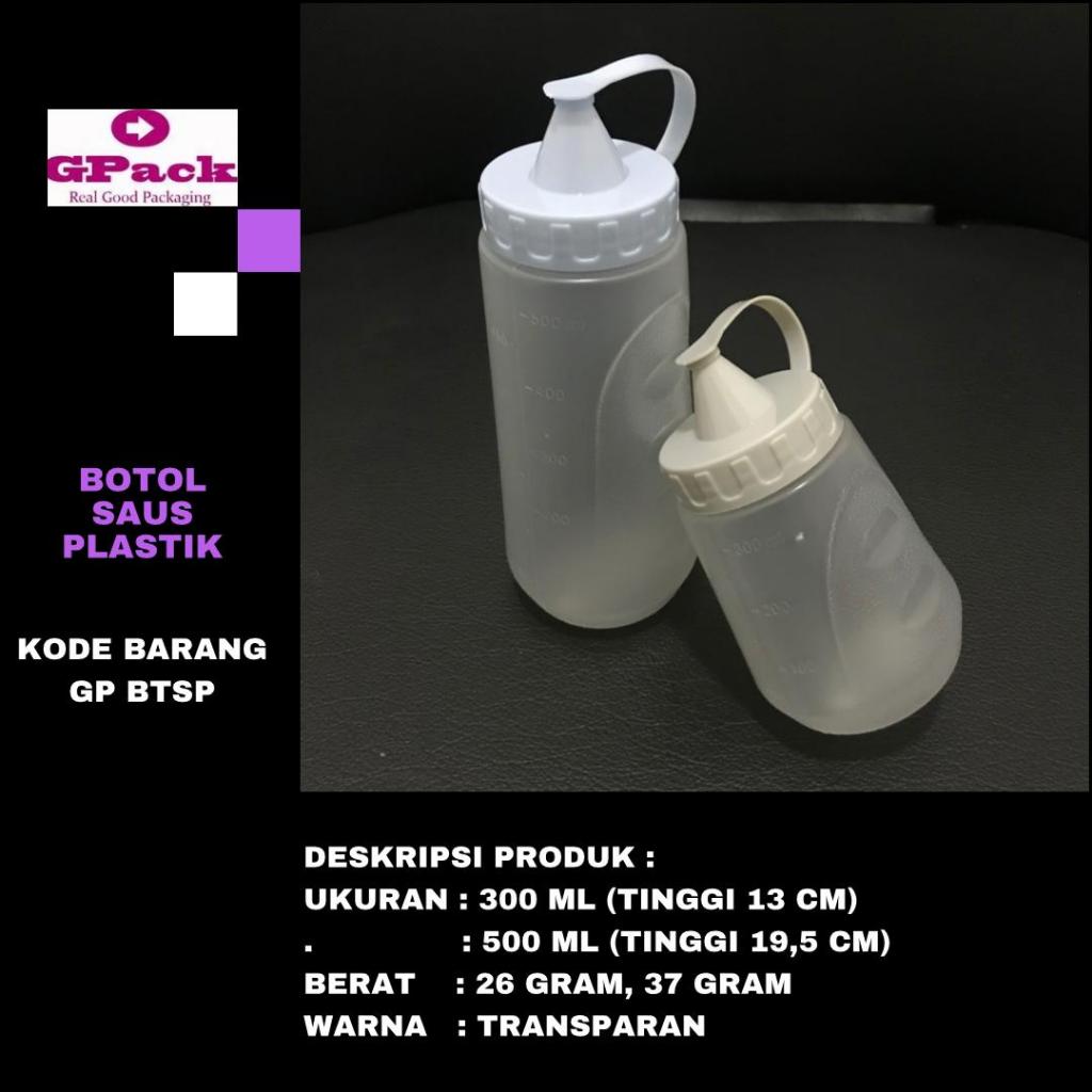 Jual BOTOL KECAP PLASTIK/BOTOL SAUS PLASTIK 300ML,500ML (GP-BTSP) | Shopee Indonesia