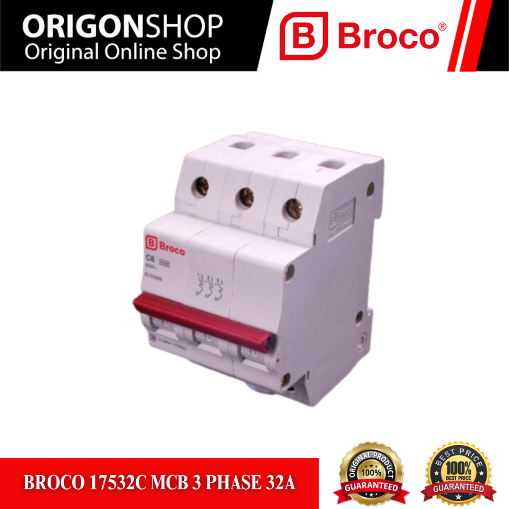 Jual BROCO 17532C MCB 3 PHASE 32A | Shopee Indonesia