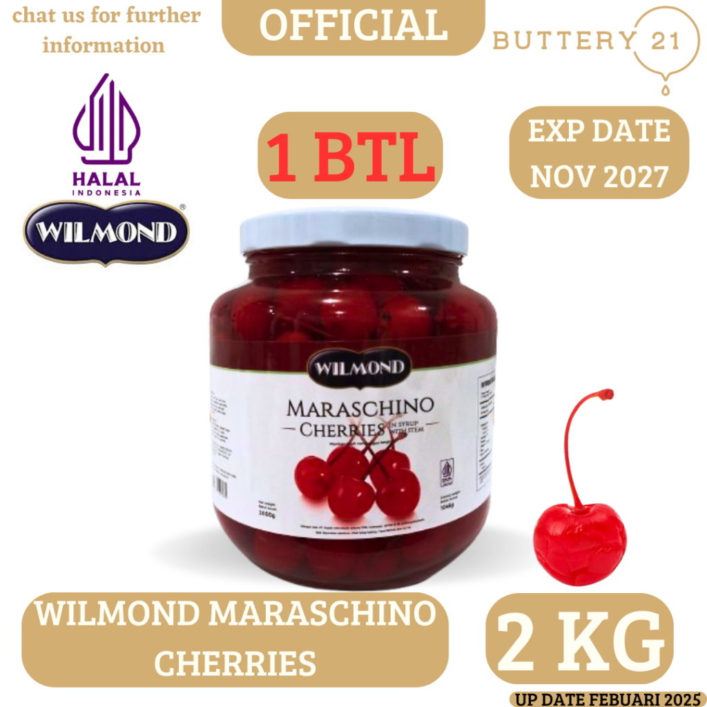 Jual BUAH CERI MERAH TANGKAI 2 KG/RED CHERRY MARASCHINO CHERRIES ...