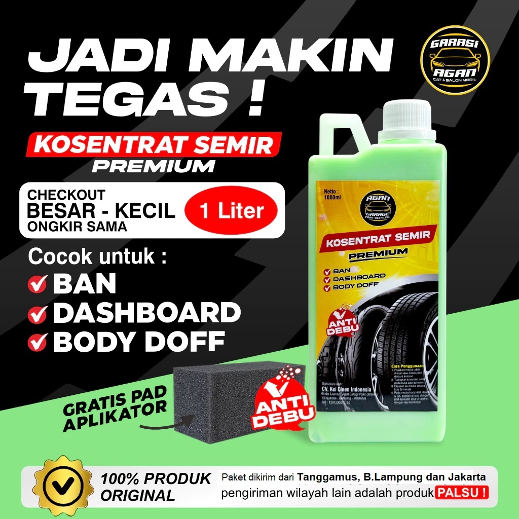 Jual KONSENTRAT SEMIR ORIGINAL 1 LITER SEMIR BAN JOK SEMIR DASHBOARD BODY MOBIL BODY DOFF ...