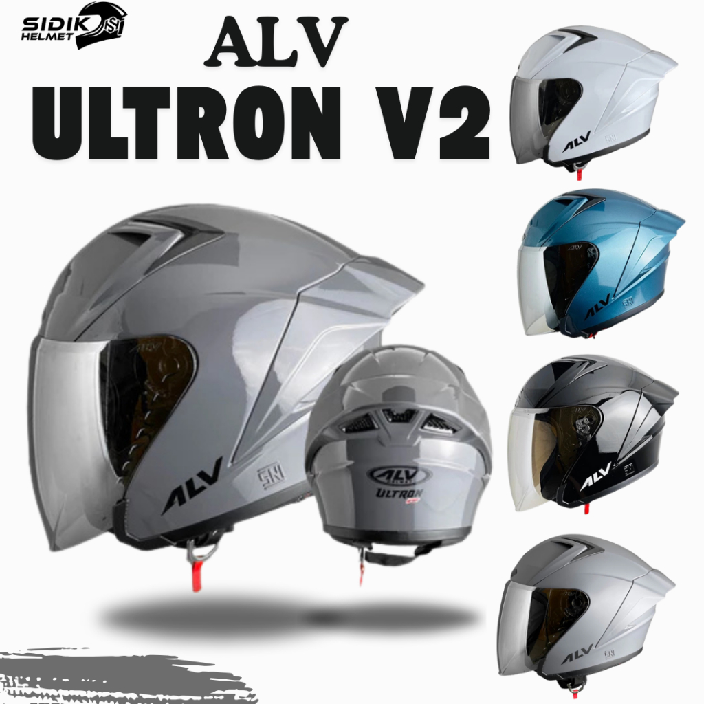 Jual HELM ALV ULTRON V2 ORIGINAL | HELM HALF FACE SINGLE VISOR SILVER ...