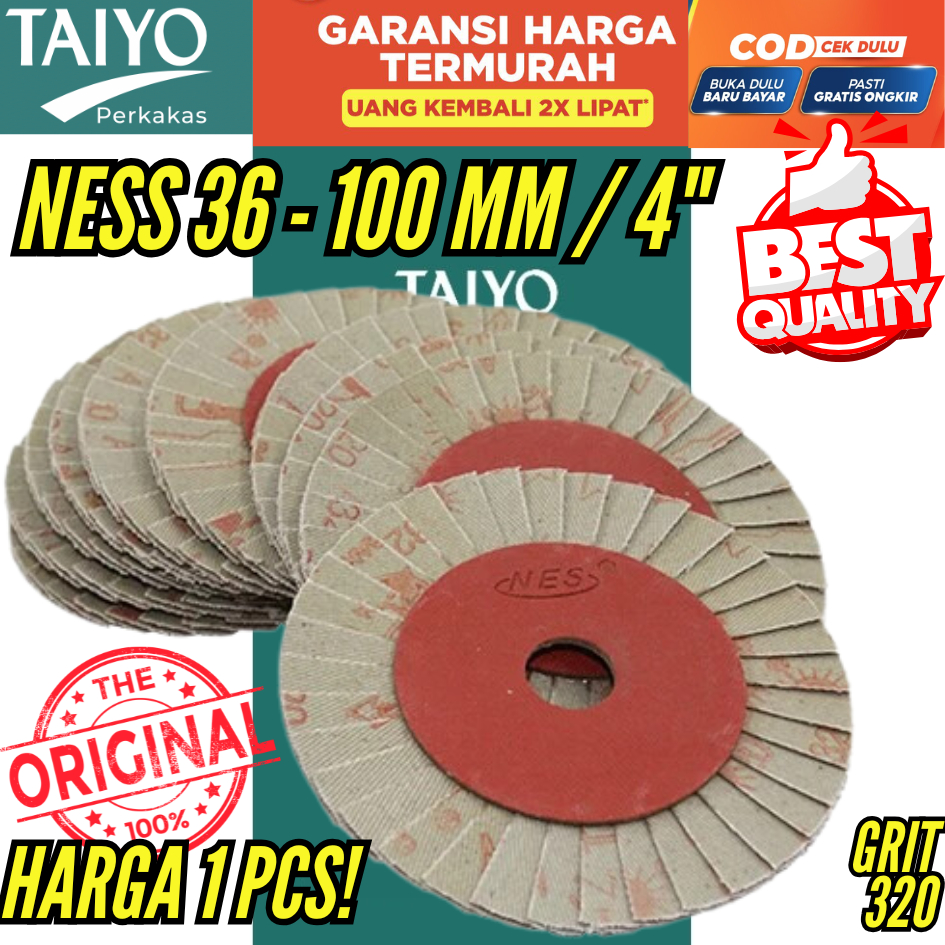 Jual TAIYO Flap Disc 4 Inch NES A320 Mata Amplas Susun Gerinda 4" NESS ...