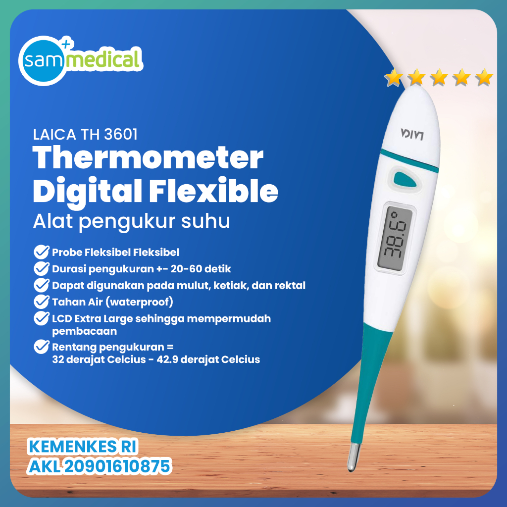 Jual Laica Thermometer Digital Flexible - TH 3601 / Termometer Ketiak ...
