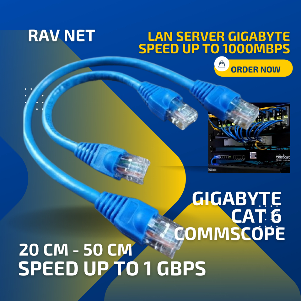 Jual Kabel LAN Server CommScope Cat 6 Custom – 30 cm (Buatan Tangan ...