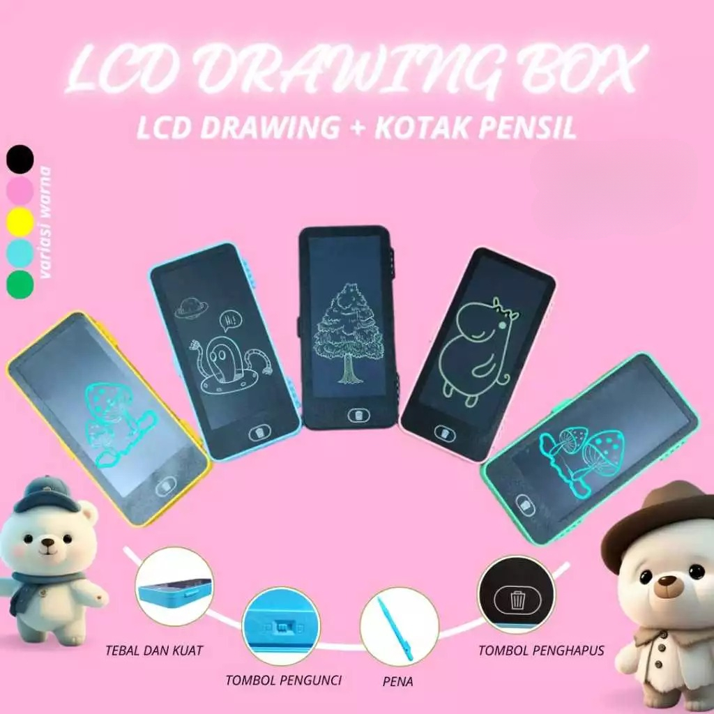 Jual Drawing Box Kotak Pensil Dan Papan Coret Kreatif Anak Dengan ...