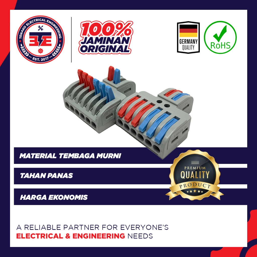 Jual Cable Connector SPL-62 Compact Splitter Terminal Block Lever Cage ...