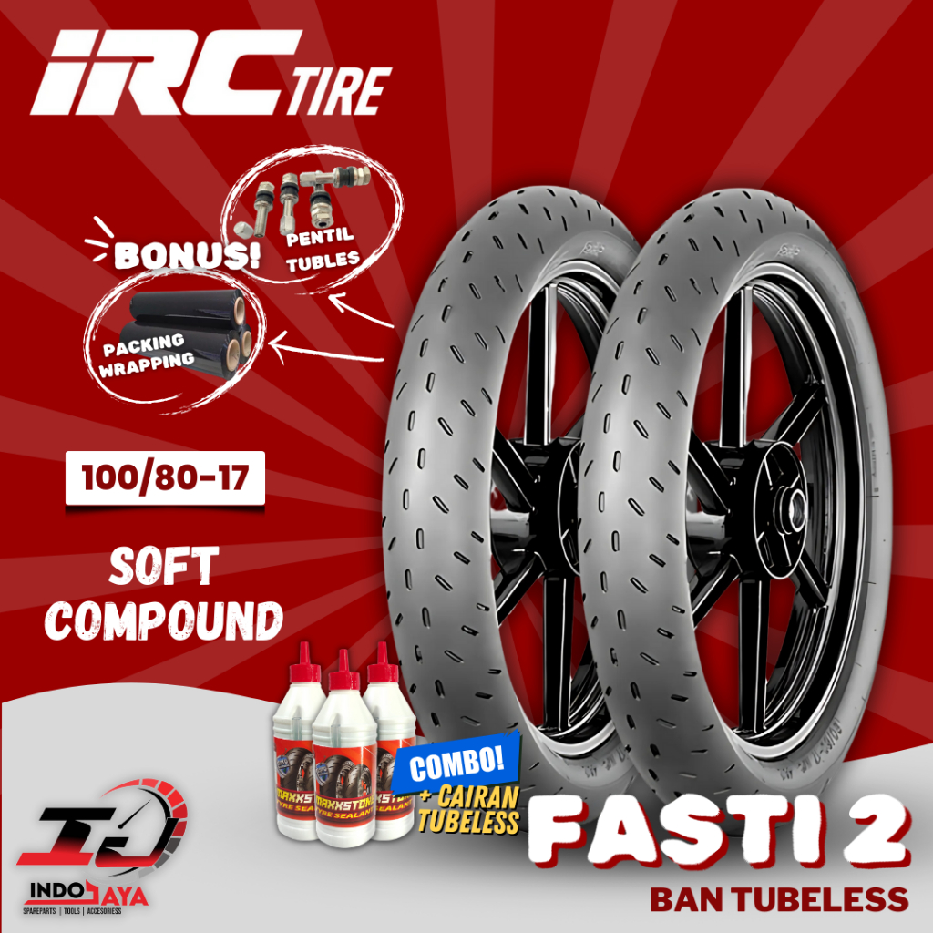 Jual [READY COD] BAN LUAR IRC TUBELESS SOFT COMPOUND FASTI 2 (100/80-17 ...