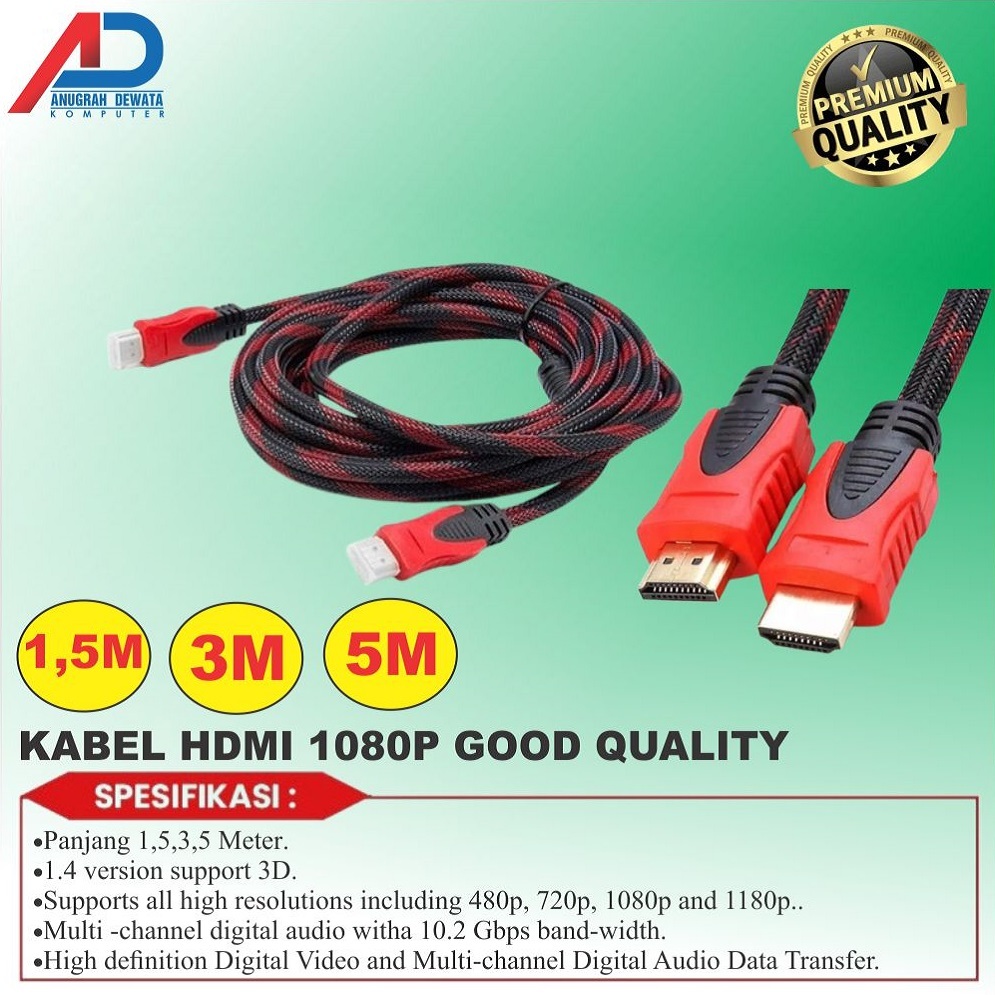 Jual KABEL HDMI 1,5M 3M 5M SERAT JARING | Shopee Indonesia