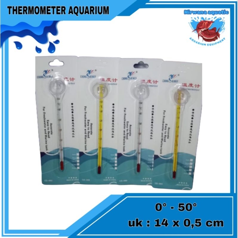 Jual Thermometer aquarium - Termometer pengukur suhu manual tempel kaca ...