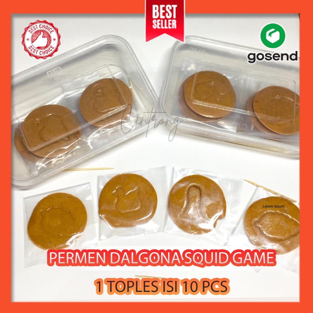 Jual Permen DALGONA SQUID GAME 1 TOPLES ISI 10PCS/permen viral dalgona/cemilan korea/permen ...