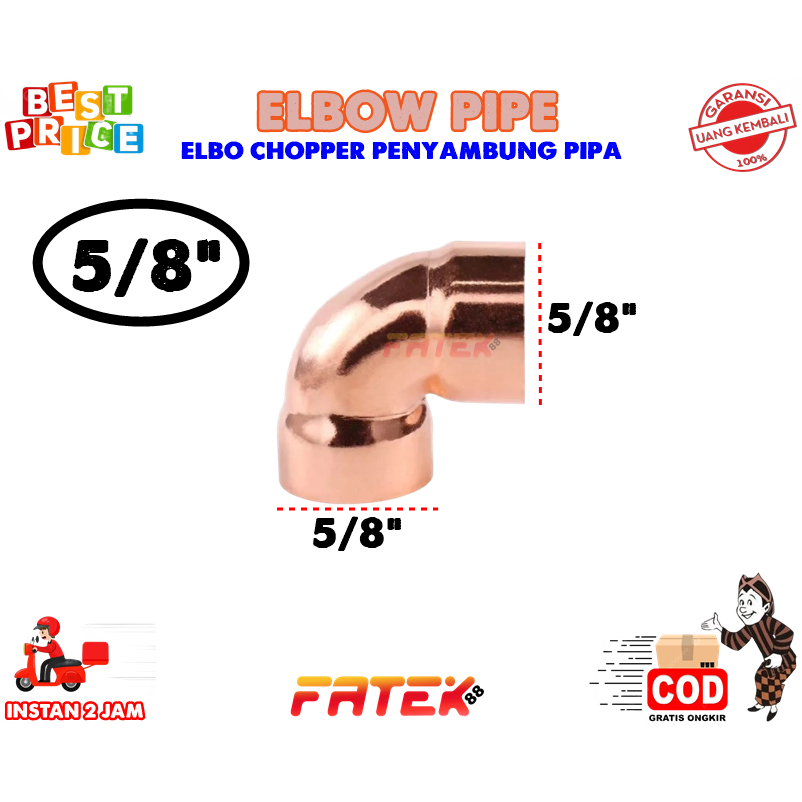 Jual ELBOW TEMBAGA 5/8" | KENI CHOPPER | KNEE TEMBAGA | ELBO COPPER ELBOU TEMBAGA FITTING PIPA 5 ...
