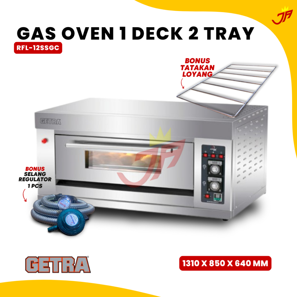 Jual GETRA Oven Gas 1 deck 2 Loyang RFL 12SSGC / Gas baking oven Getra ...