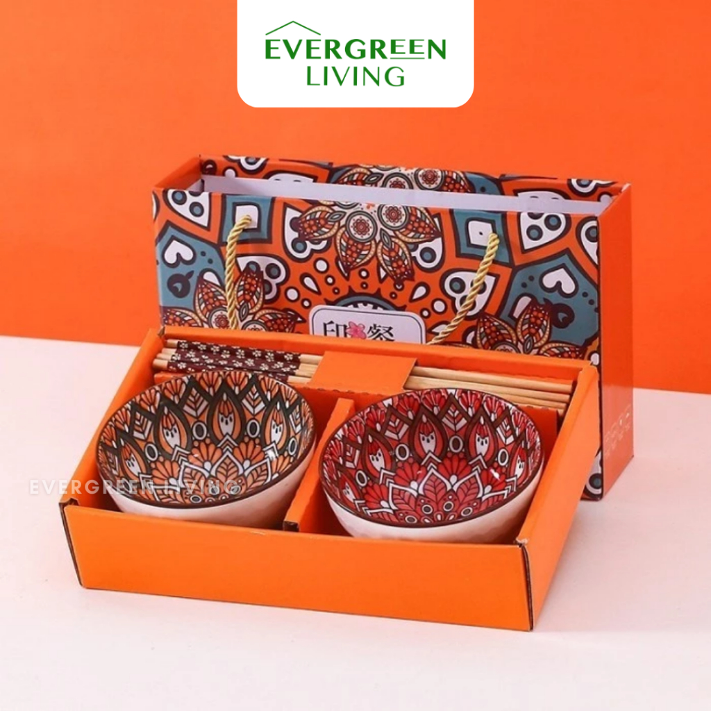 Jual [COD] EVERGREEN Hampers Mangkok Set 2 Pcs Japanese Gift Set ...