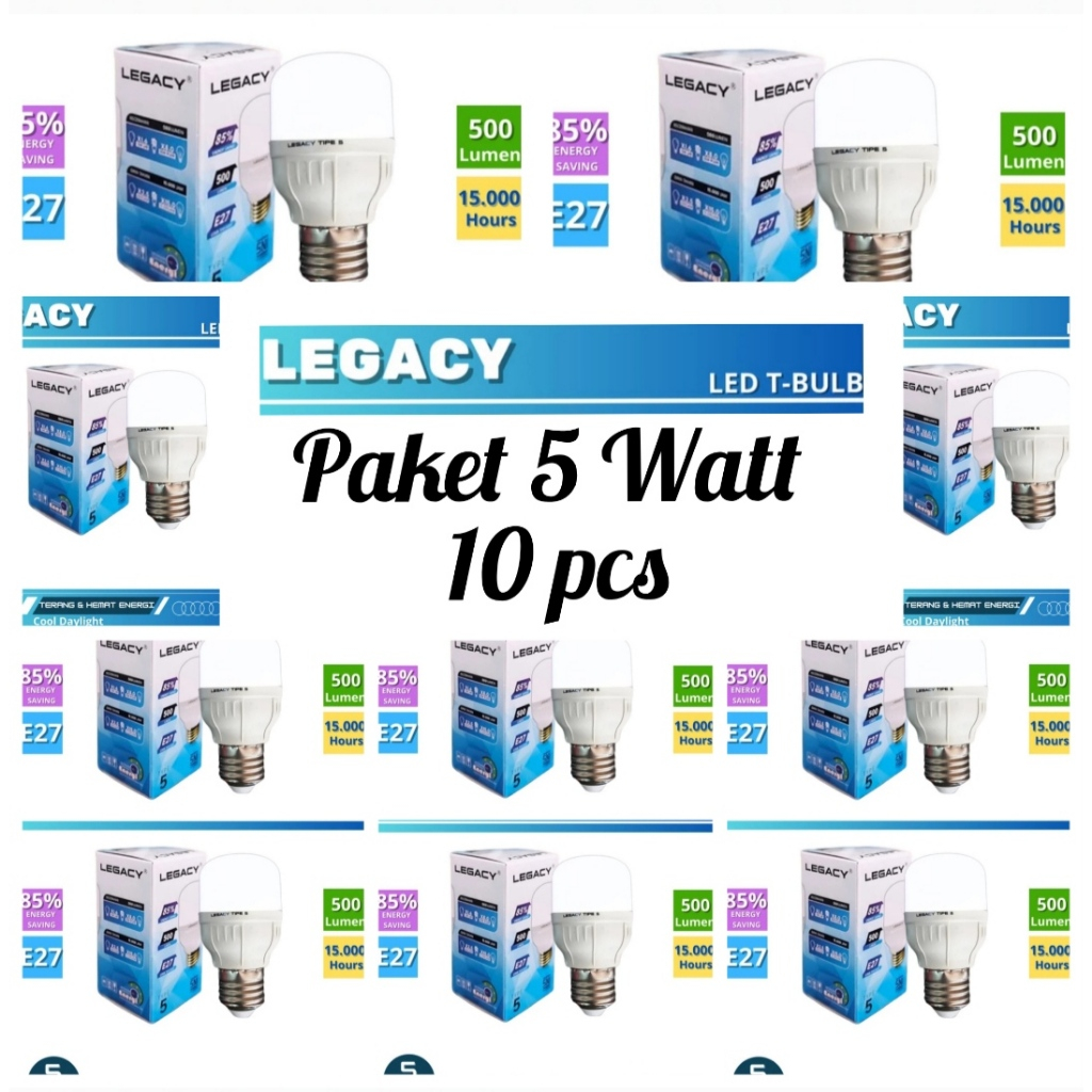 Jual Paket Lampu Led 5 Watt ( 10 Pcs ) Hemat Energi Legacy | Shopee Indonesia