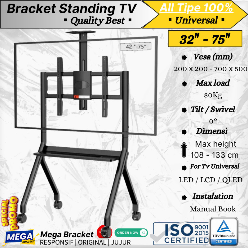 Jual Bracket Breket Bracket TV Standing 98 90 85 80 75 70 65 60 55 Inch ...