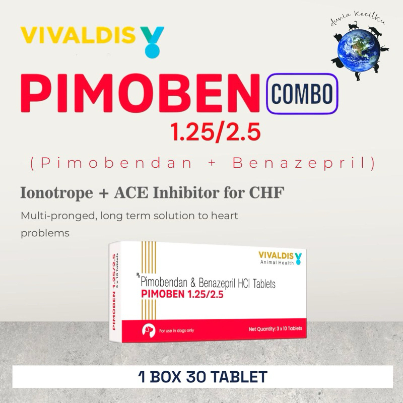 Jual Pimoben Combo 1,25 / 2,5 Mg - Obat Jantung & Anti Hipertensi Anjing (1 Box 30 Tab) | Shopee ...